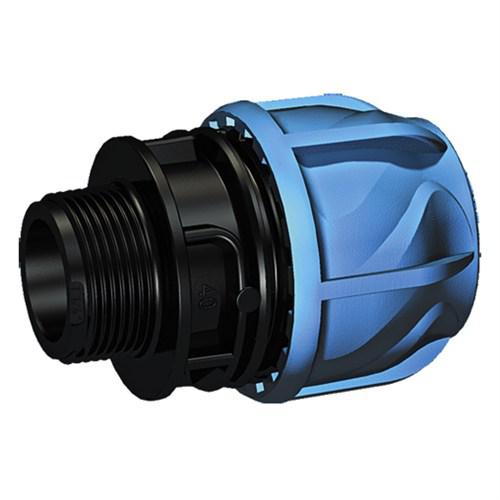 iJOINT 75 mm x 2 1/2" overgang med nippel, PP, PN16 - VVS nr.: 073654375