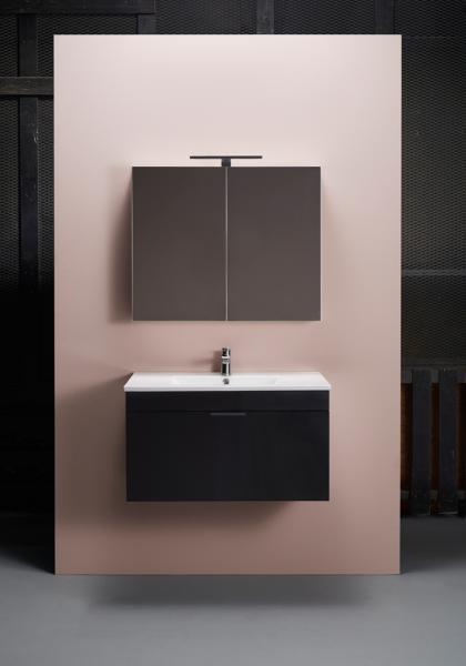 Hafa GO 800 Komplet møbel m/spejlskab - Sort - VVS nr.: 1580413