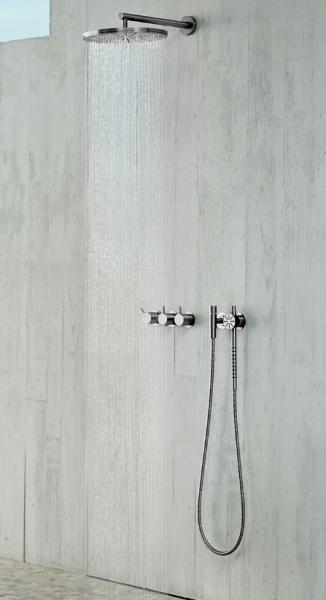 Vola termostatblander med hoved og håndbruser messing - VVS nr.: 5471S-061-19