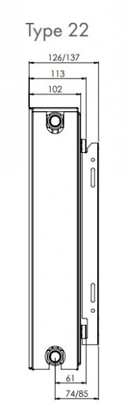 Stelrad Compact Planar Ventil Radiator 22 - H500 x 800 - VVS nr.: 323432208