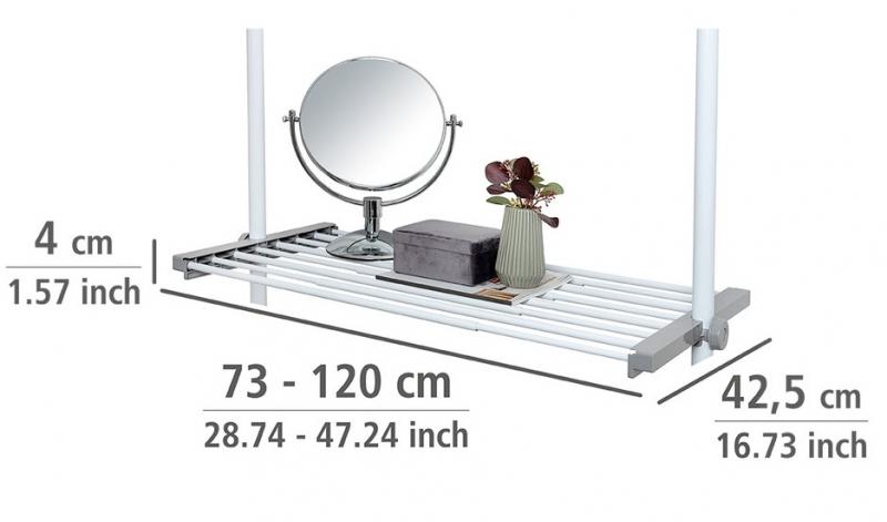 Wenko Hercules justerbar hylder 73-120 cm - Hvid/Grå - VVS nr.: 50618100