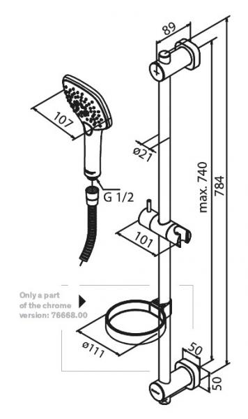 Damixa Pine Flexbrusesæt - Steel - VVS nr.: 737634316