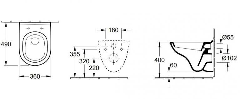V&B O.novo Compact toiletpakke inkl. cisterne, kobber betjeningsplade og sæde m/ soft-close ...