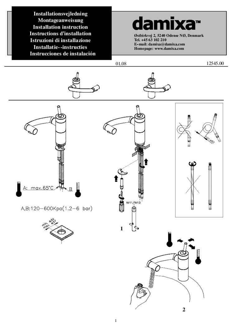 Damixa Arc køkkenbatteri - Krom/sort - VVS nr.: 705969614